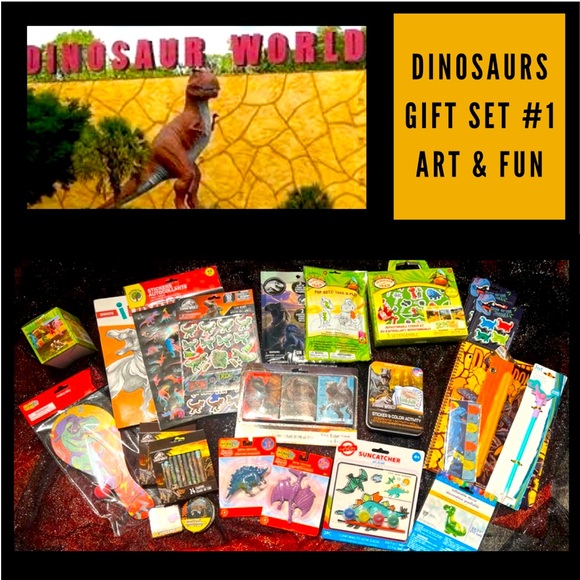 Dinosaur World | Holiday | New Kid Pack 5 Item Dinosaur Themed Gift Set ...